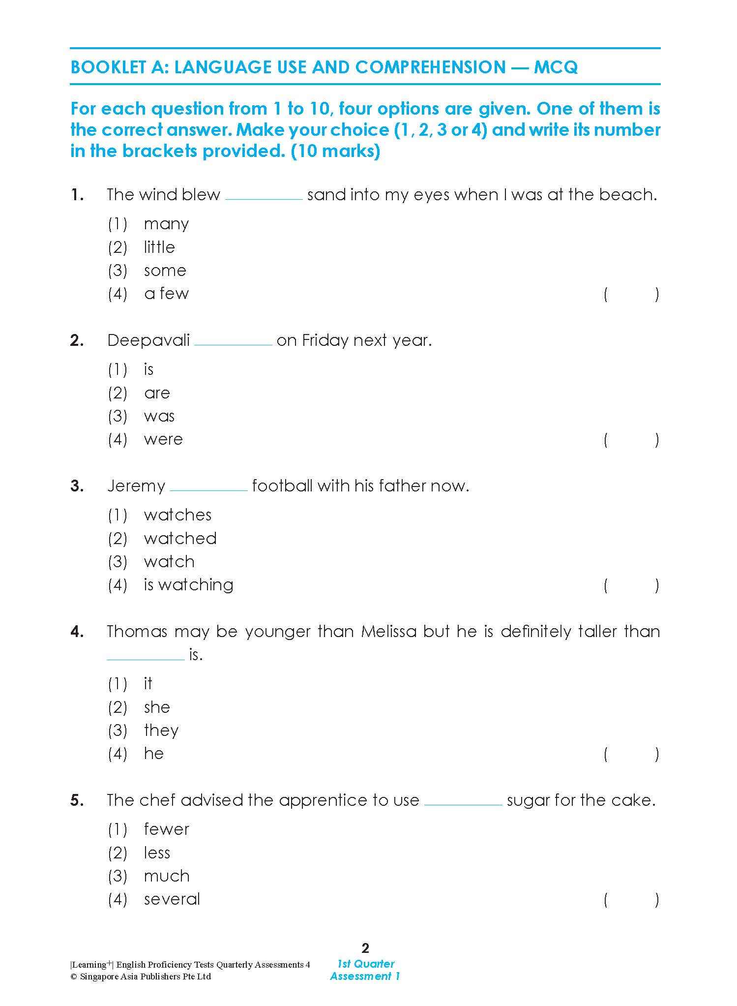 LEARNING+ English Proficiency Tests Quarterly Assessments 4 | OpenSchoolbag