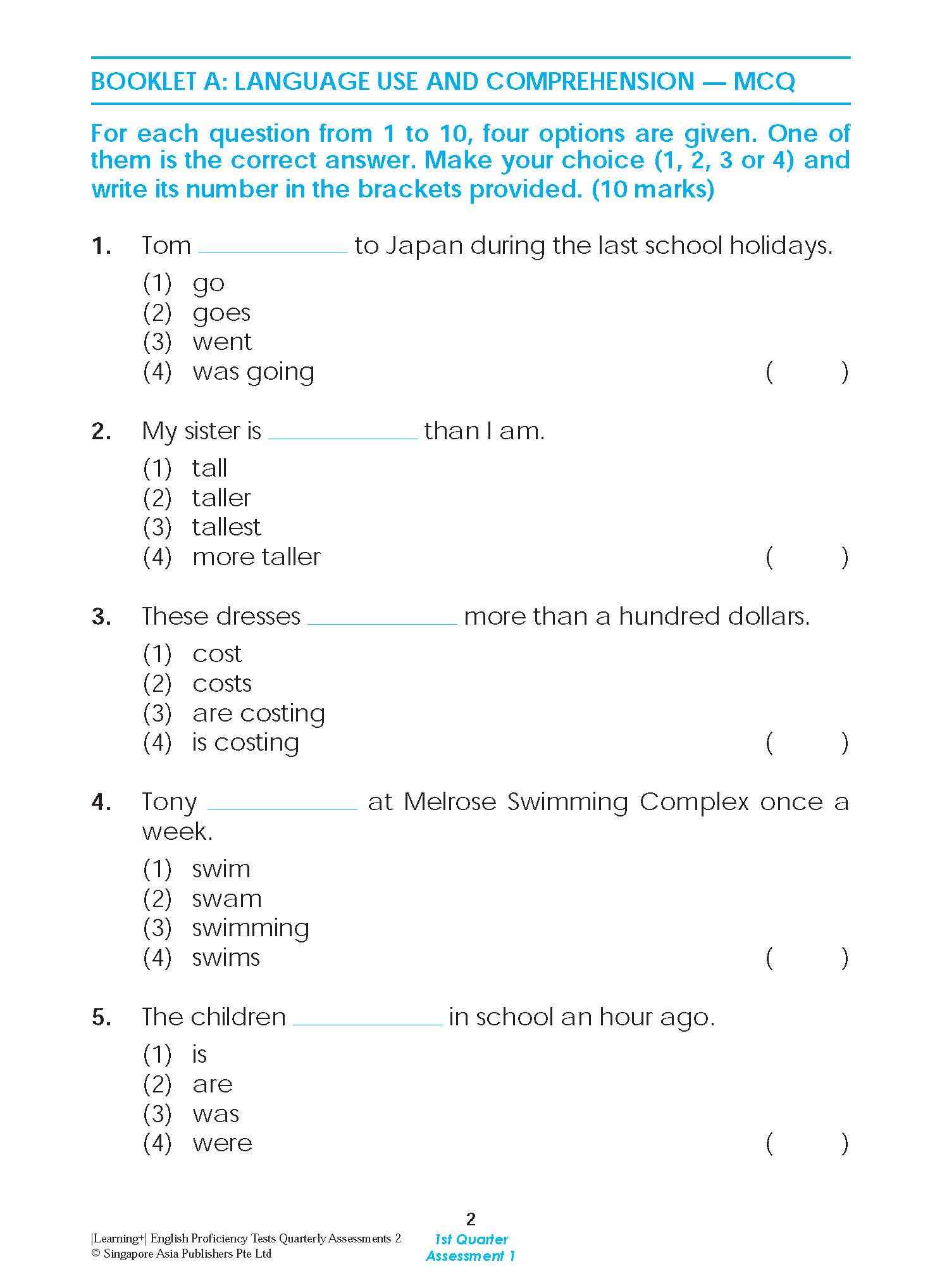 LEARNING+ English Proficiency Tests Quarterly Assessments 2 | OpenSchoolbag