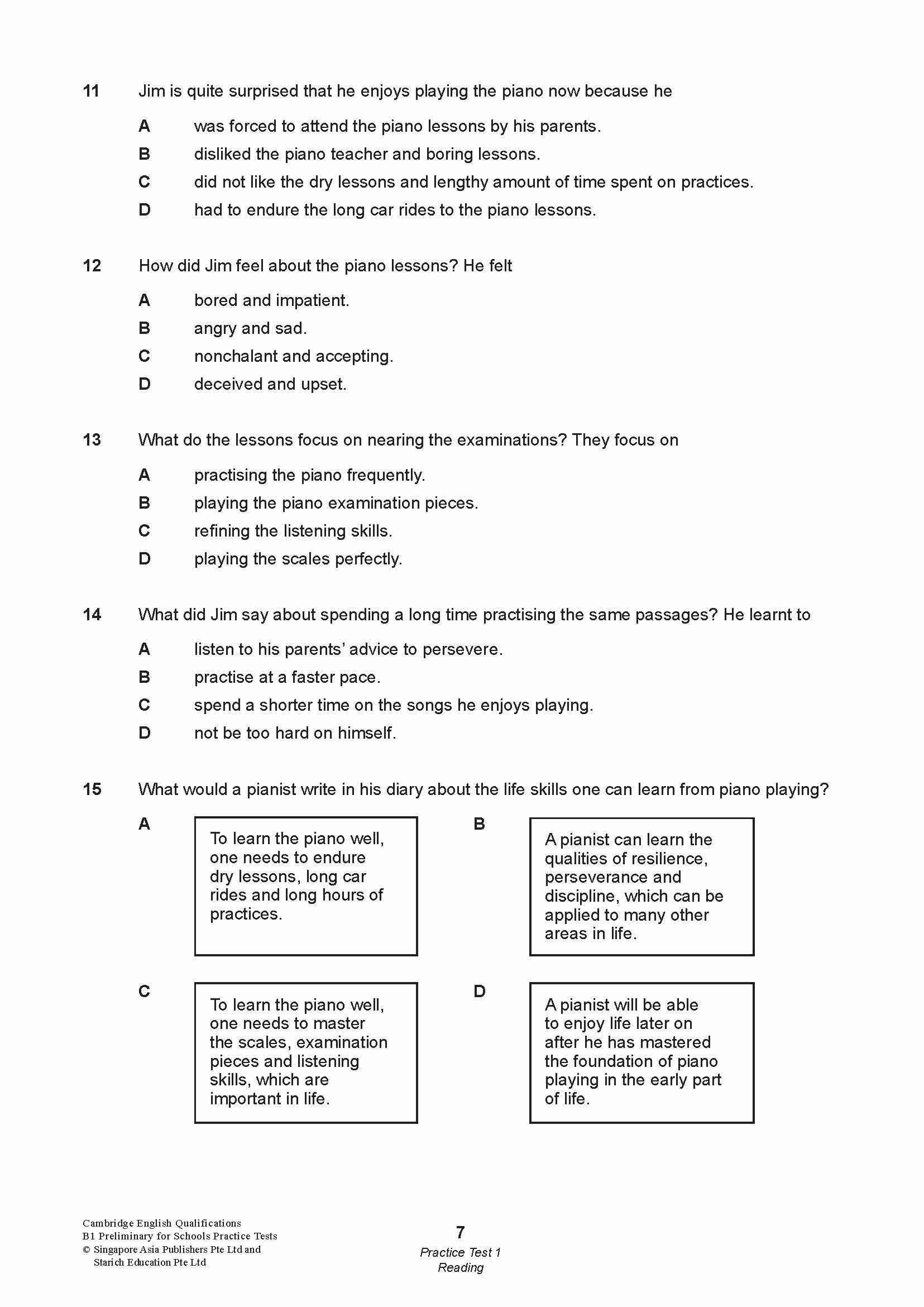 Cambridge English Qualifications – B1 Preliminary for Schools Practice ...