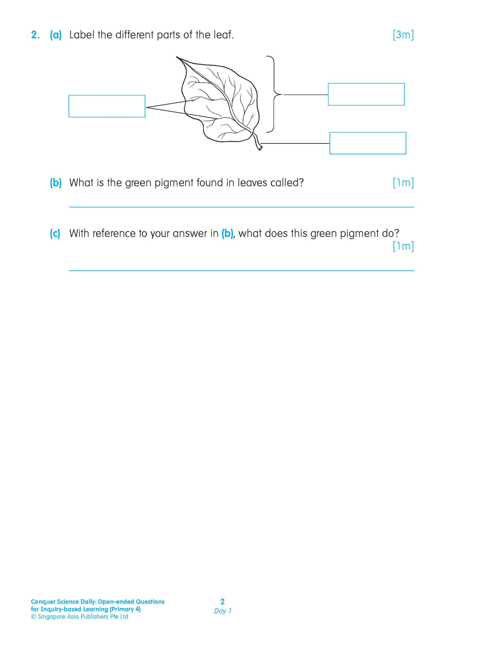 Conquer Science Daily Open-ended Questions for Inquiry-based Learning Primary 4 | OpenSchoolbag
