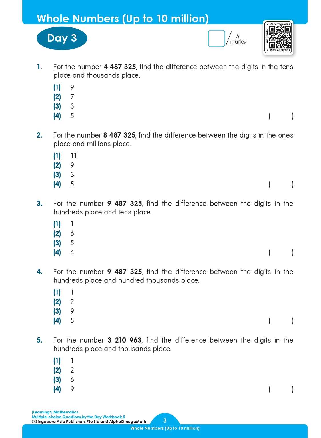 LEARNING+ MATHEMATICS Multiple-choice Questions by the DAY Workbook 5 ...