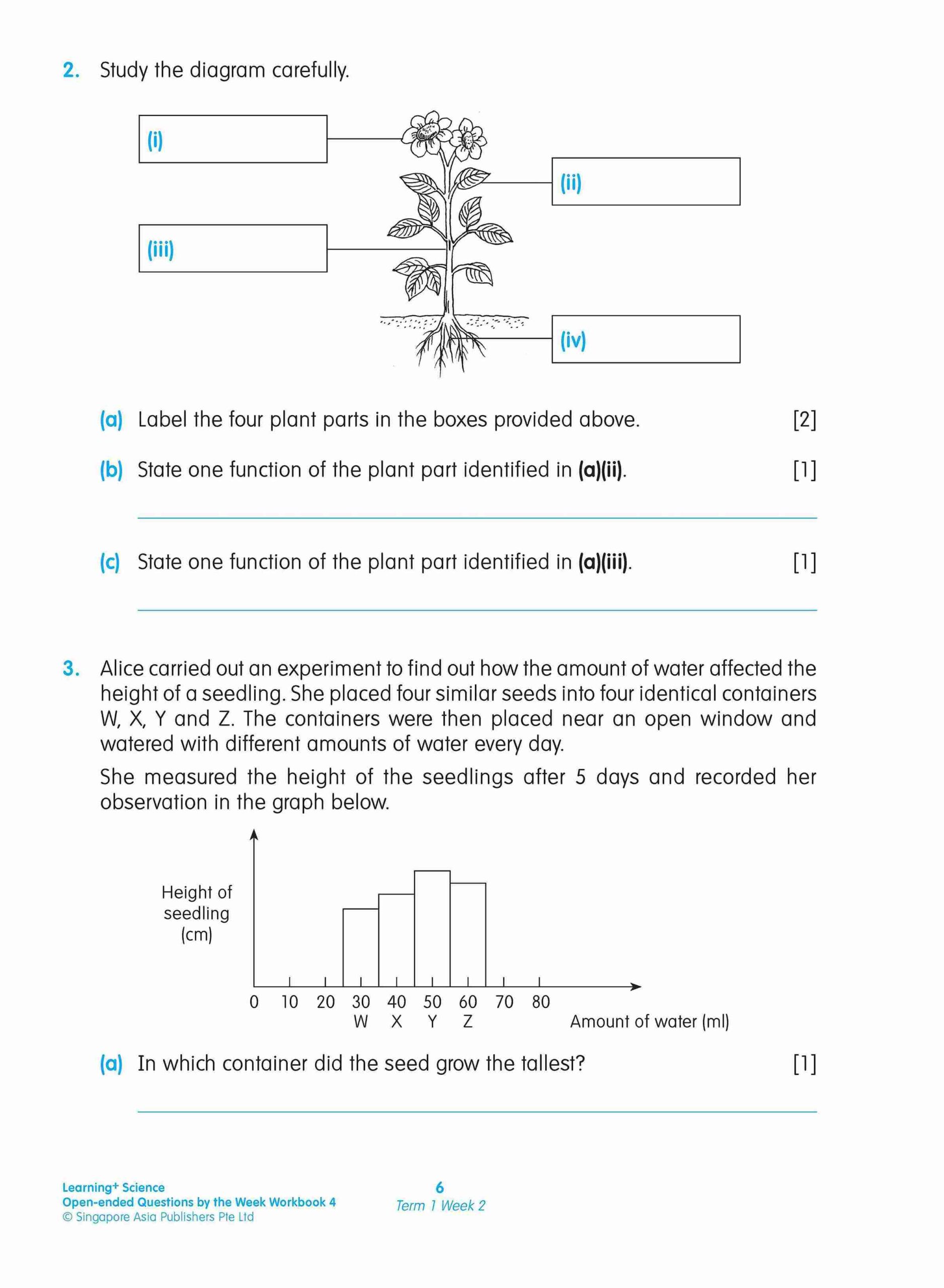LEARNING+ SCIENCE Open-ended Questions by the WEEK Workbook 4 ...