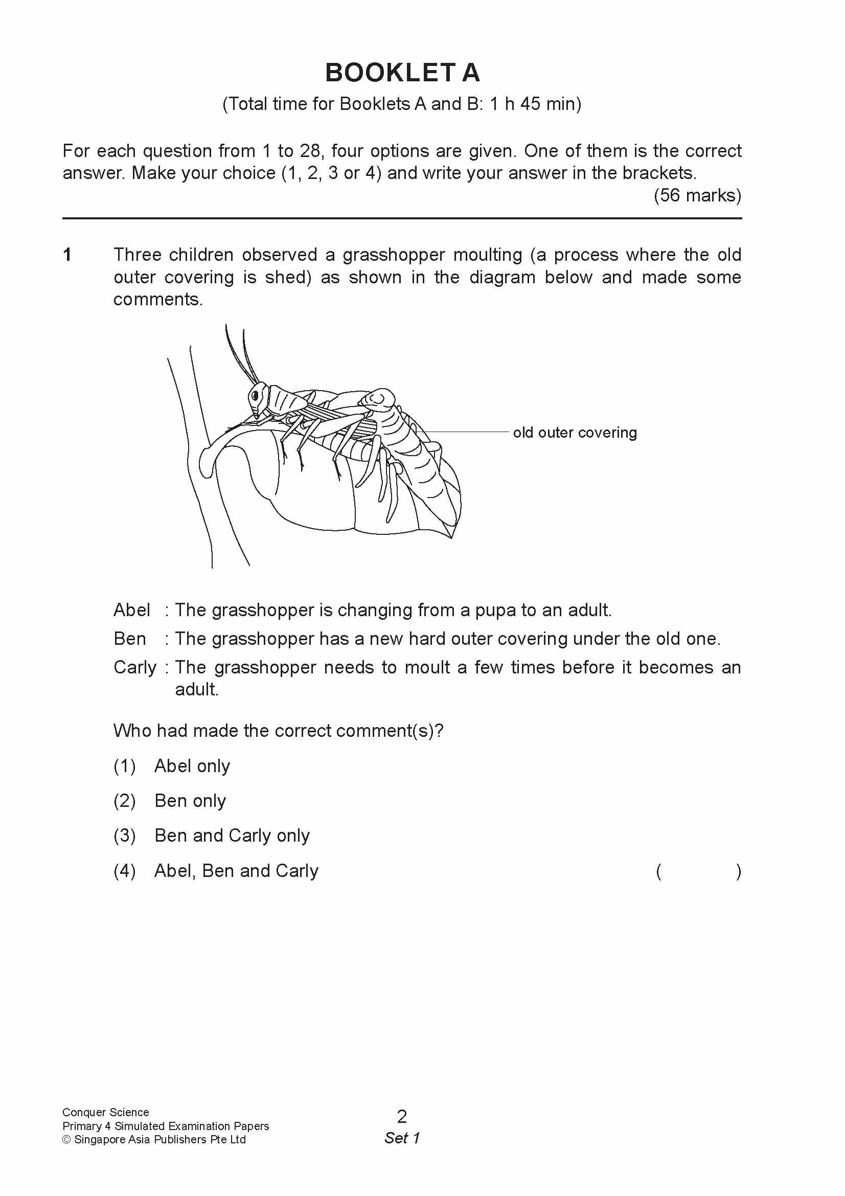 Conquer Science Primary 4 – Simulated Examination Papers | OpenSchoolbag