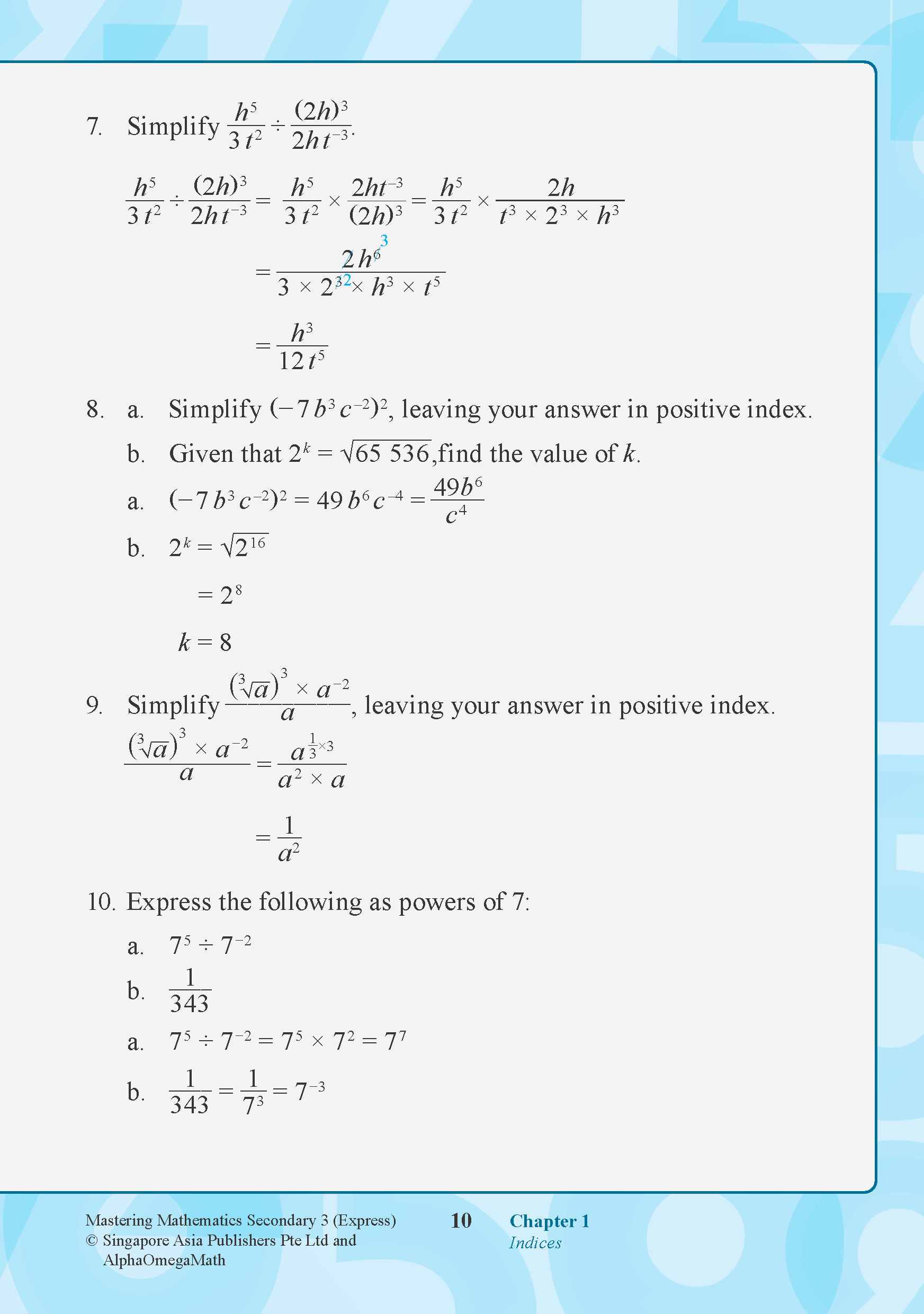 Mastering MATHEMATICS Secondary 3 Express | OpenSchoolbag