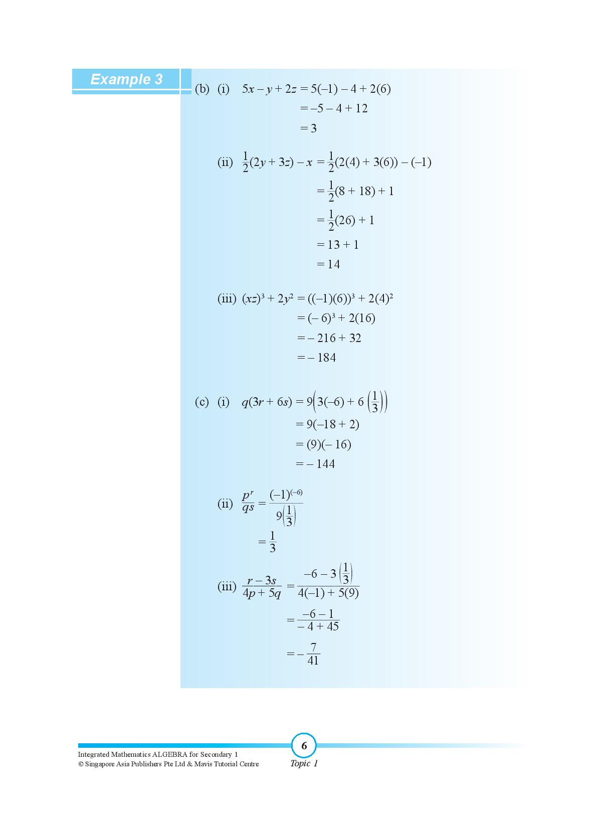 Integrated Mathematics Algebra for Secondary 1 (Express And IP ...