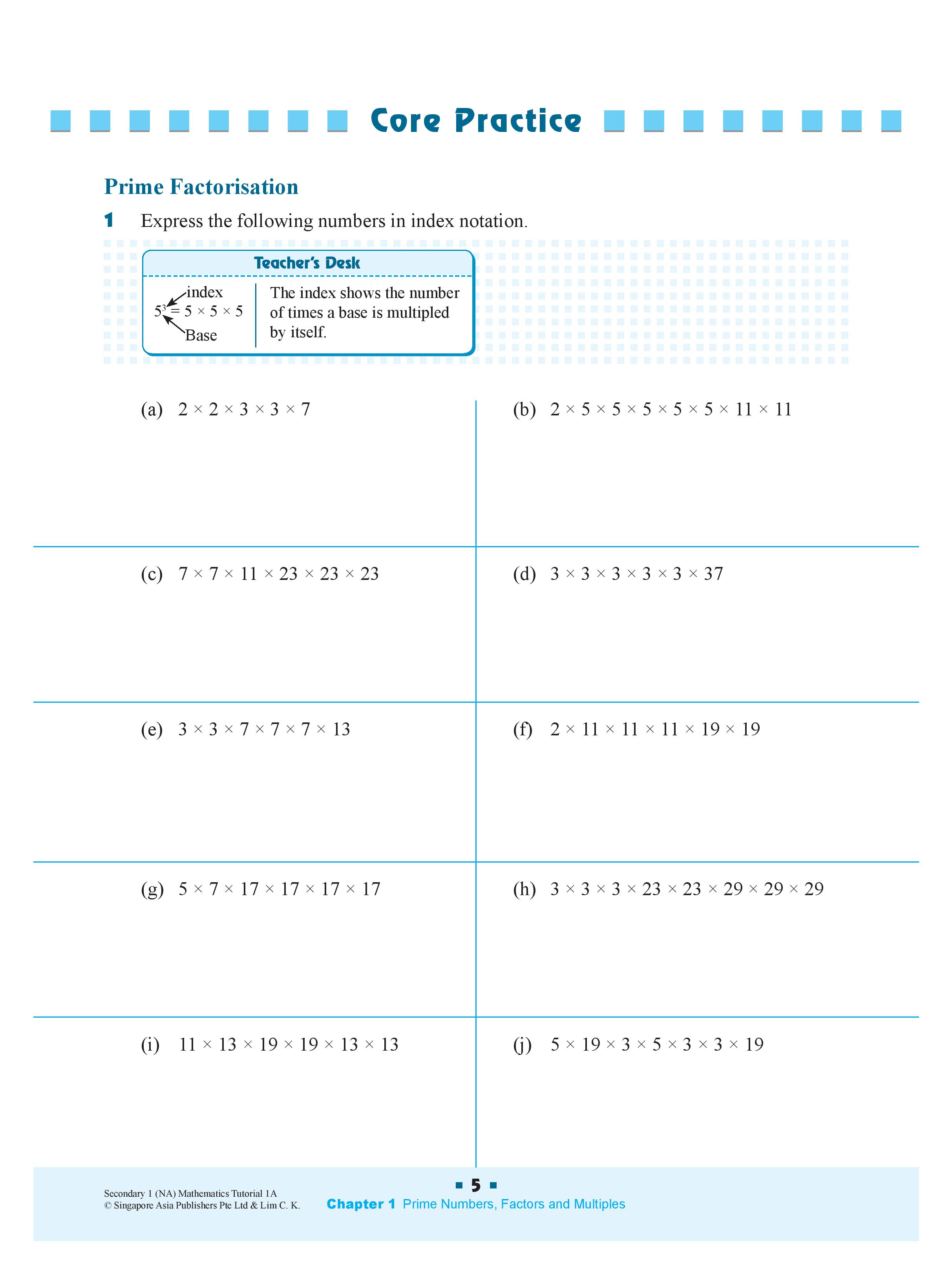 Secondary One Normal [Academic] Mathematics Tutorial 1A | OpenSchoolbag